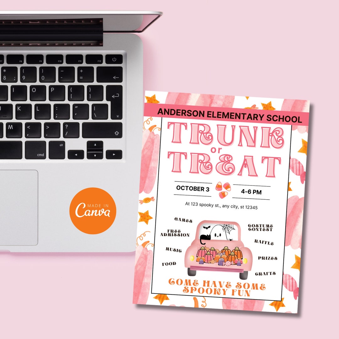 Editable PTO Trunk or Treat Flyer Halloween Trunk or Treat - Etsy