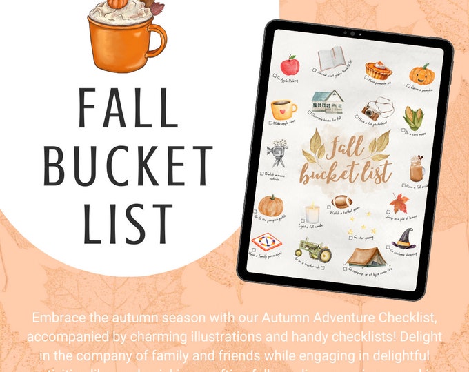 Fall Family Bucket List Printable, Fall Checklist, Downloadable Autumn ...