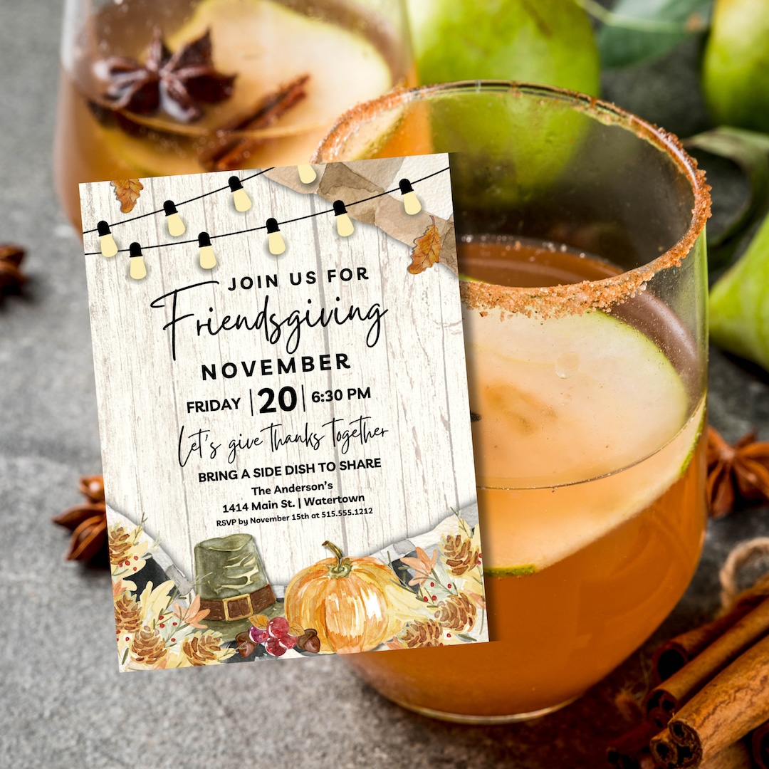 Editable Friendsgiving Invitation Template Fall Thanksgiving - Etsy