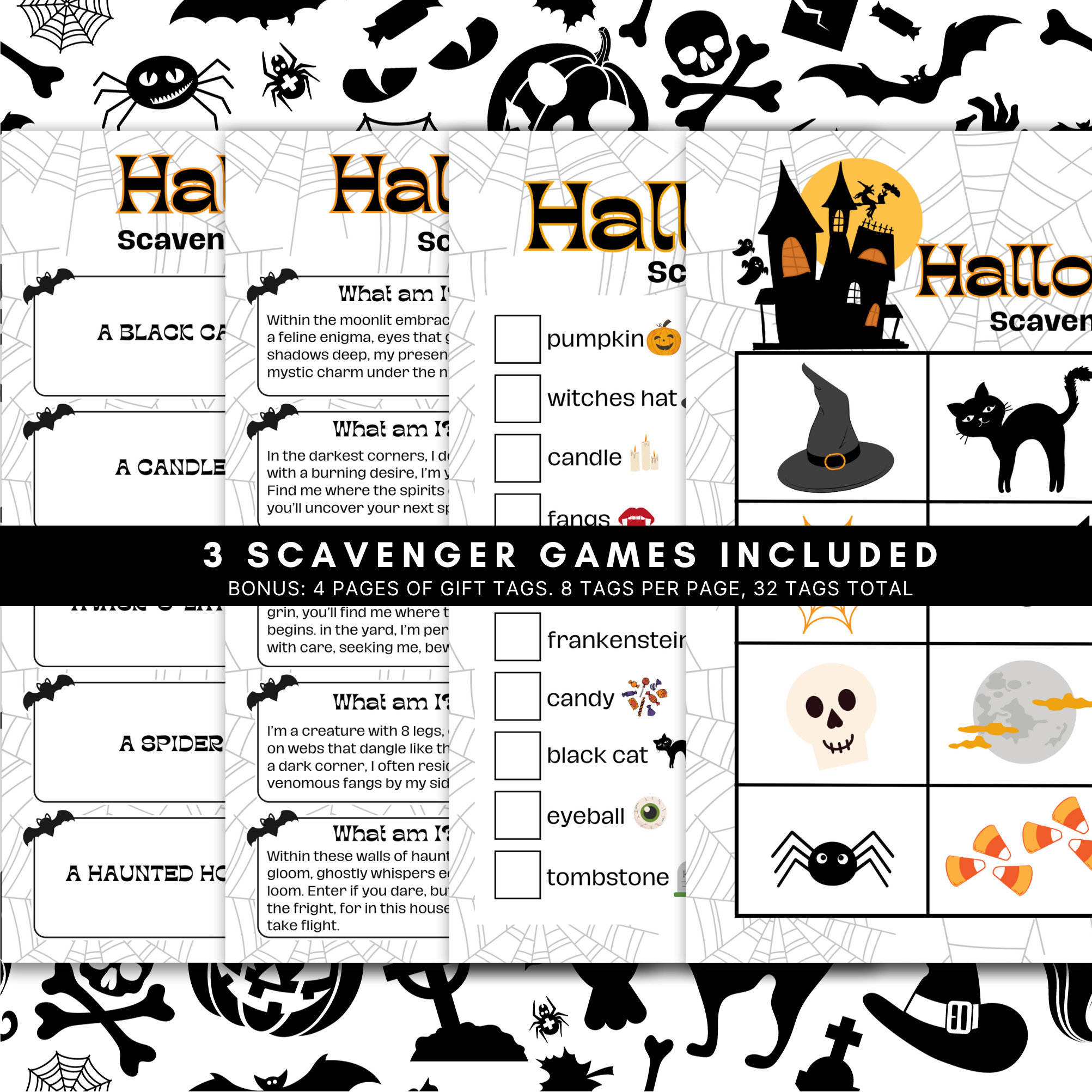 Halloween Riddles Game Printable Halloween Scavenger Hunt - Etsy