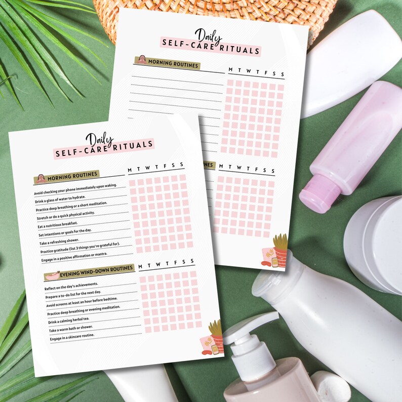 Printable Self Care Checklist, Self Care Trackers, Self Care Kit, Self ...