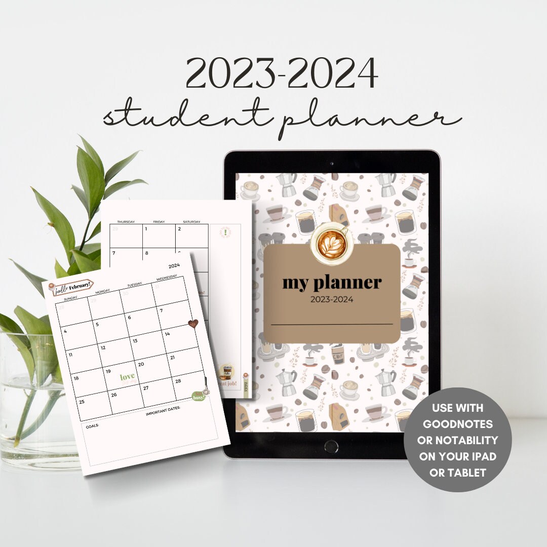 Academic Planner 2023-2024 Student Planner Coffee Themed - Etsy
