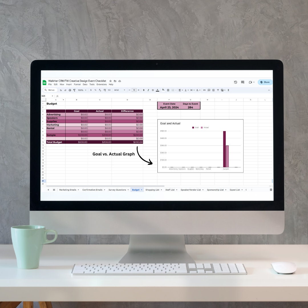 Event Planner Google Sheet, Customizable, Budget, Guest List, Agenda ...