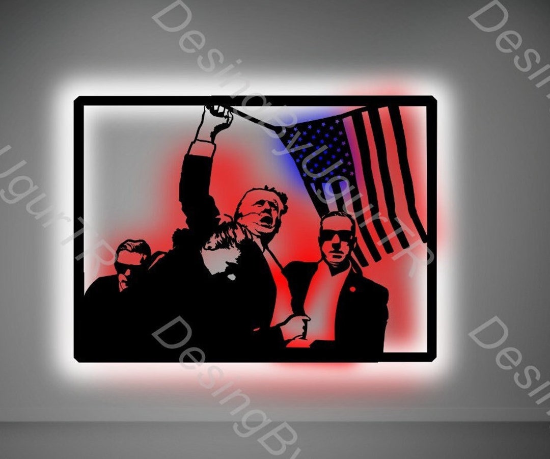 Donald Trump Steel Wall Decor: USA President Trump LED Sign - Etsy