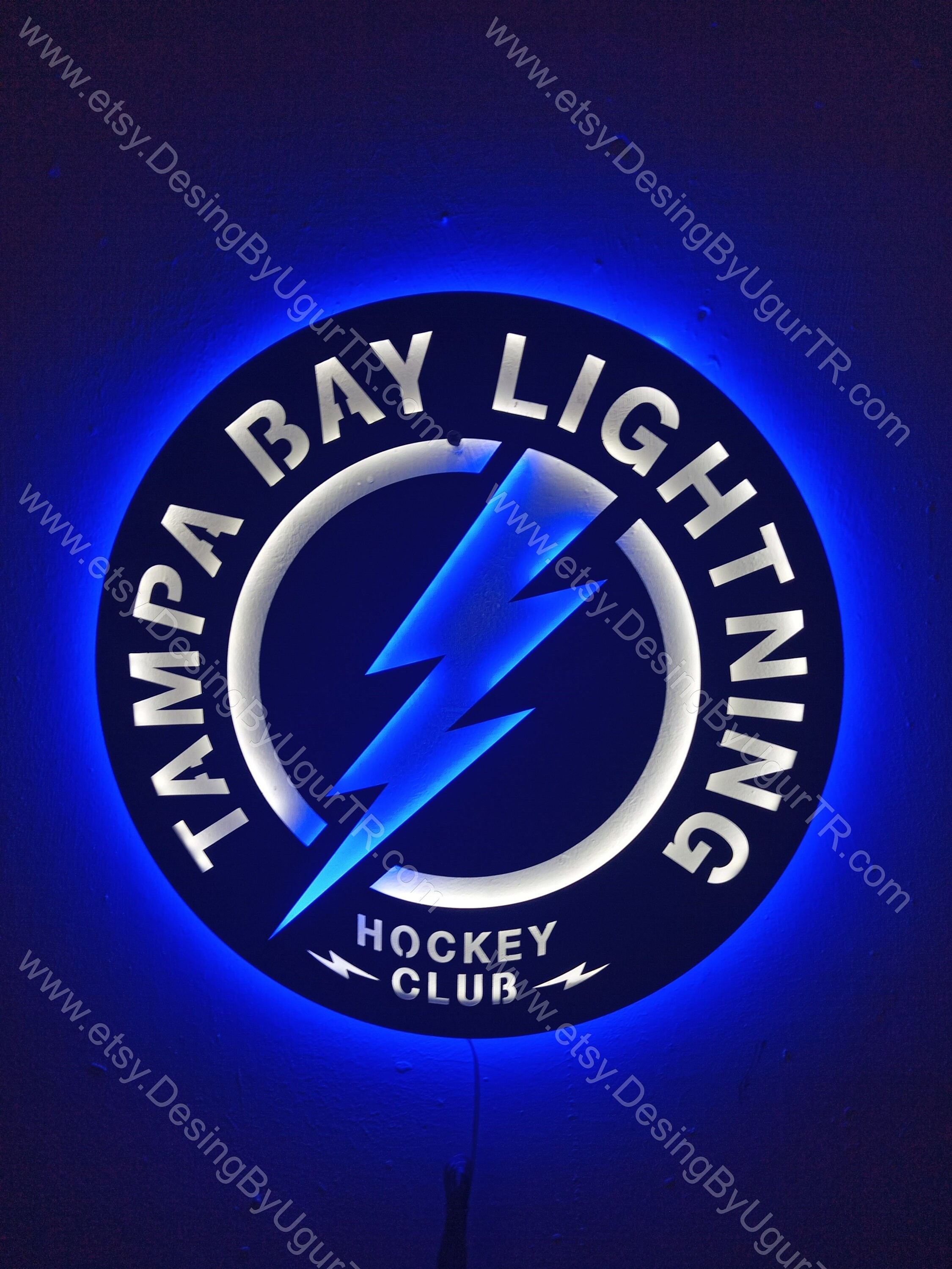 Tampa Bay Lightning, Sing Led Metal , Led Metal Sign, Wall Decor, Wall ...