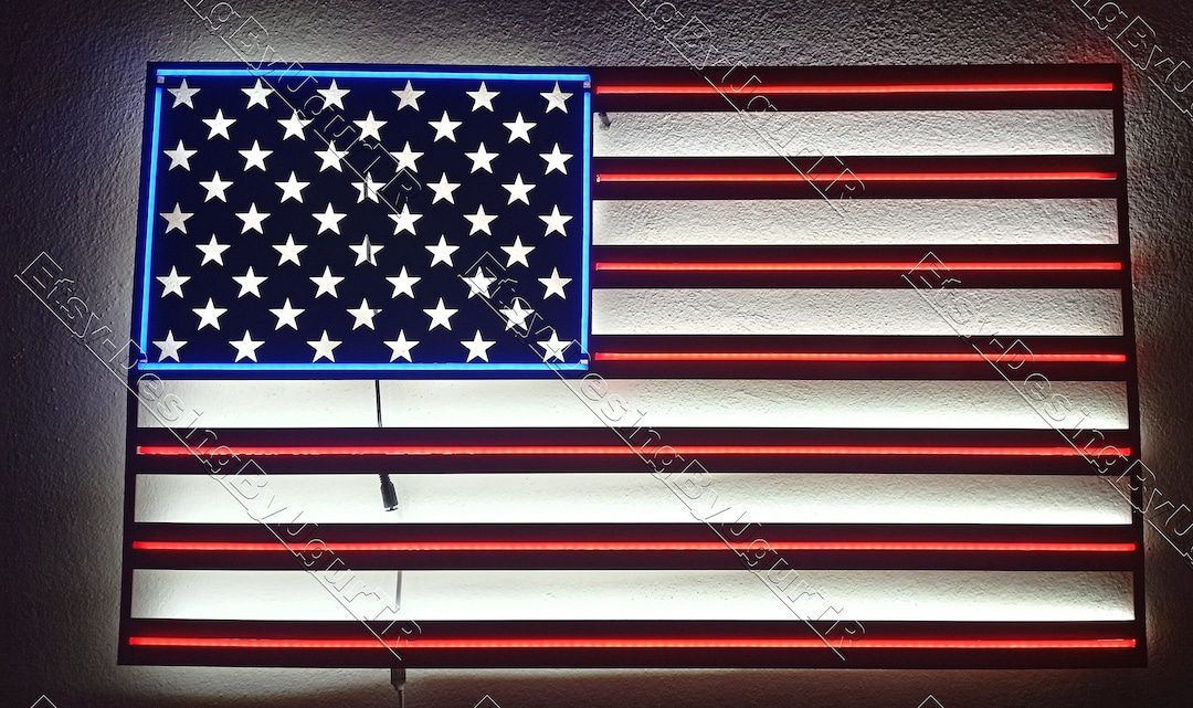 USA Flag, United States of America Neon , ABD, Amerıcan Neon Flag, Led ...