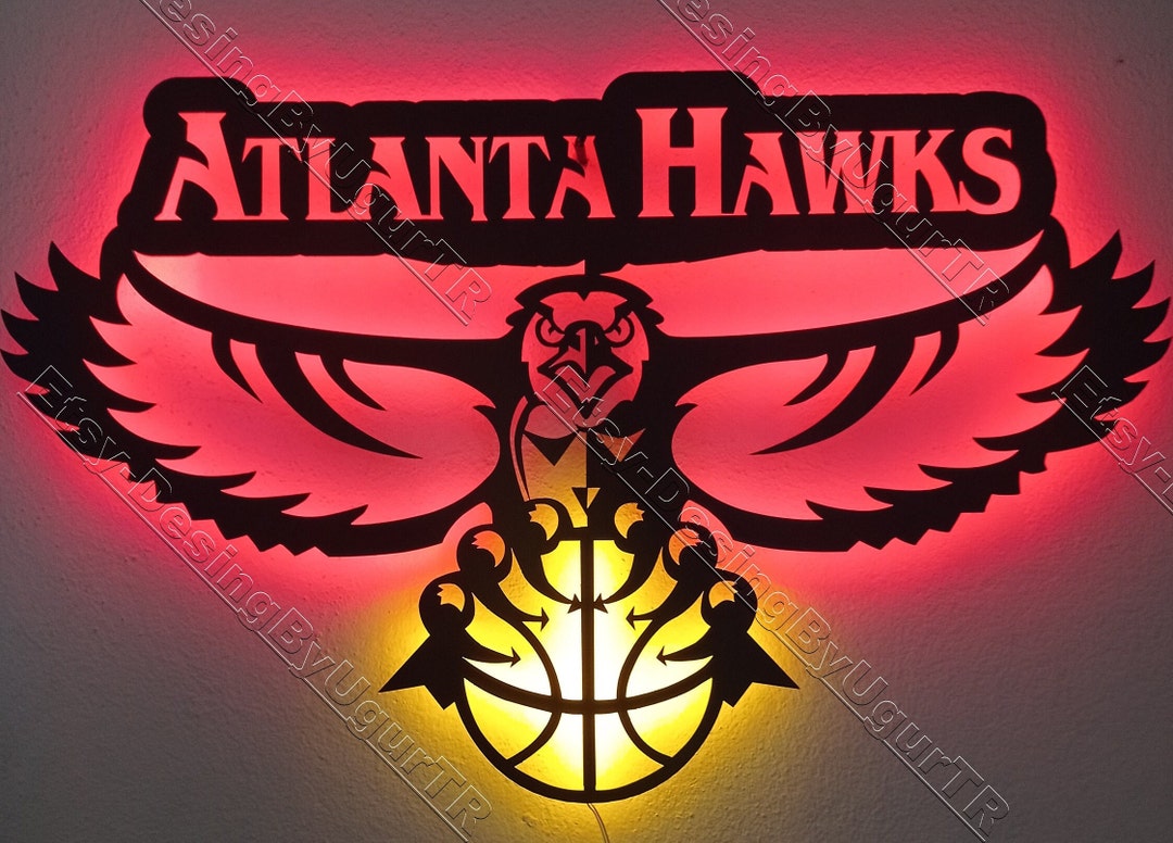 Atlanta Hawks, NBA, Led Desing, Decor, Wall Decor, Desin Handmade, Led ...