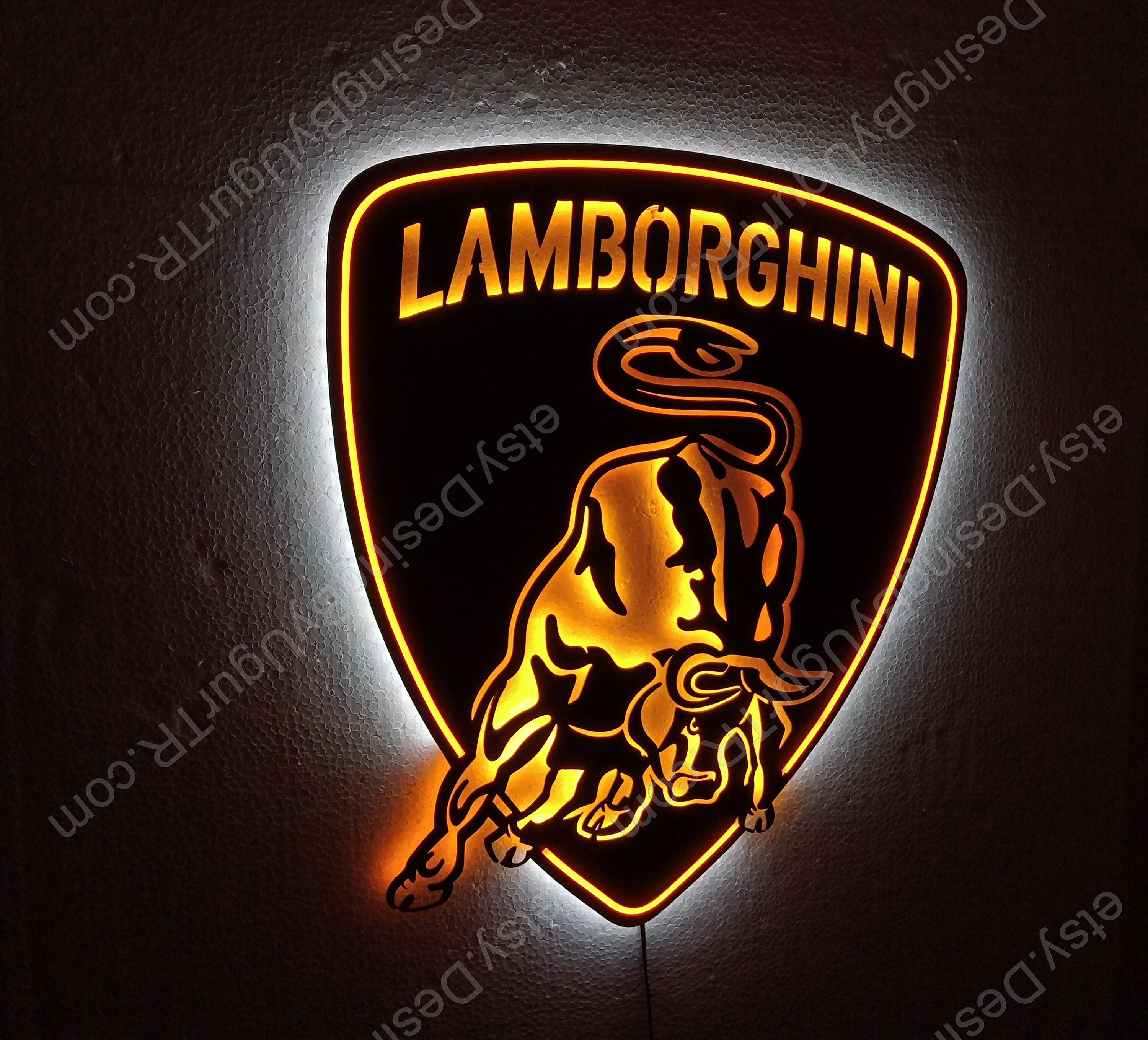 Red Neon Lamborghini Tron