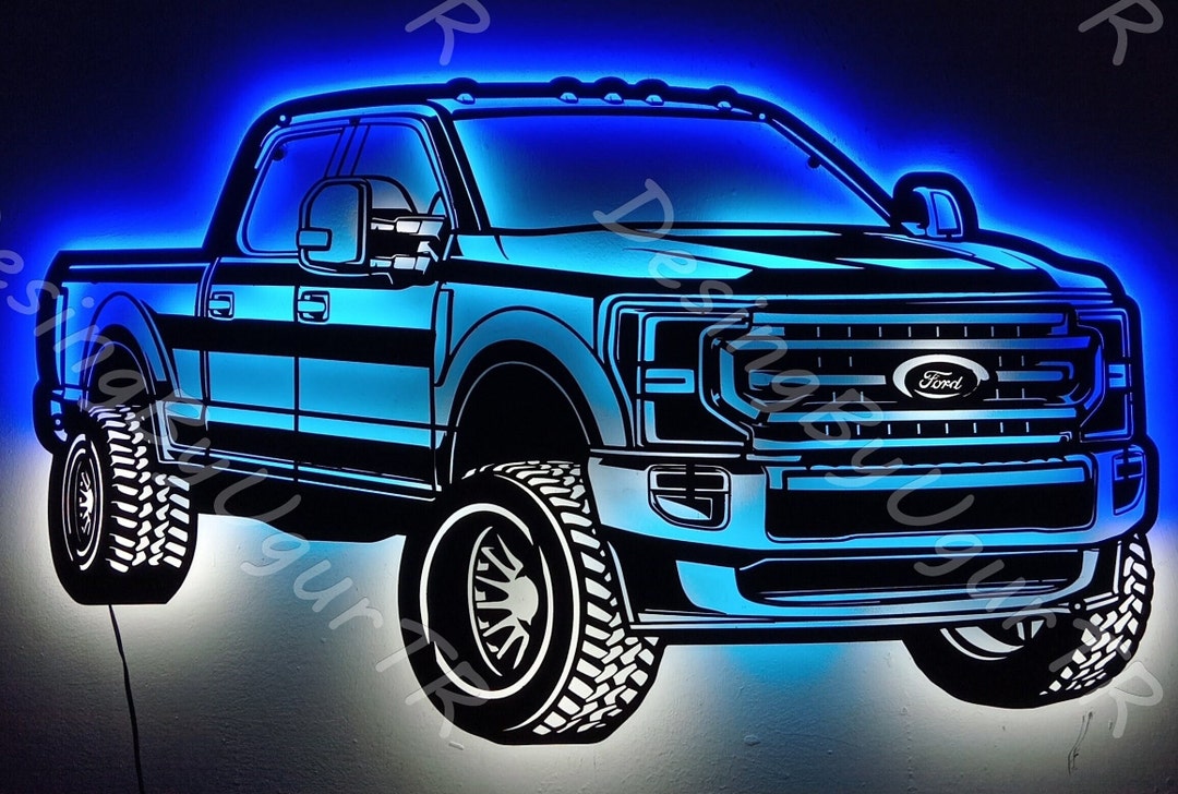 Ford, Ford Ranger, Ford Silhoutte, Ford Box Car, Ford Led Decor, Steel ...