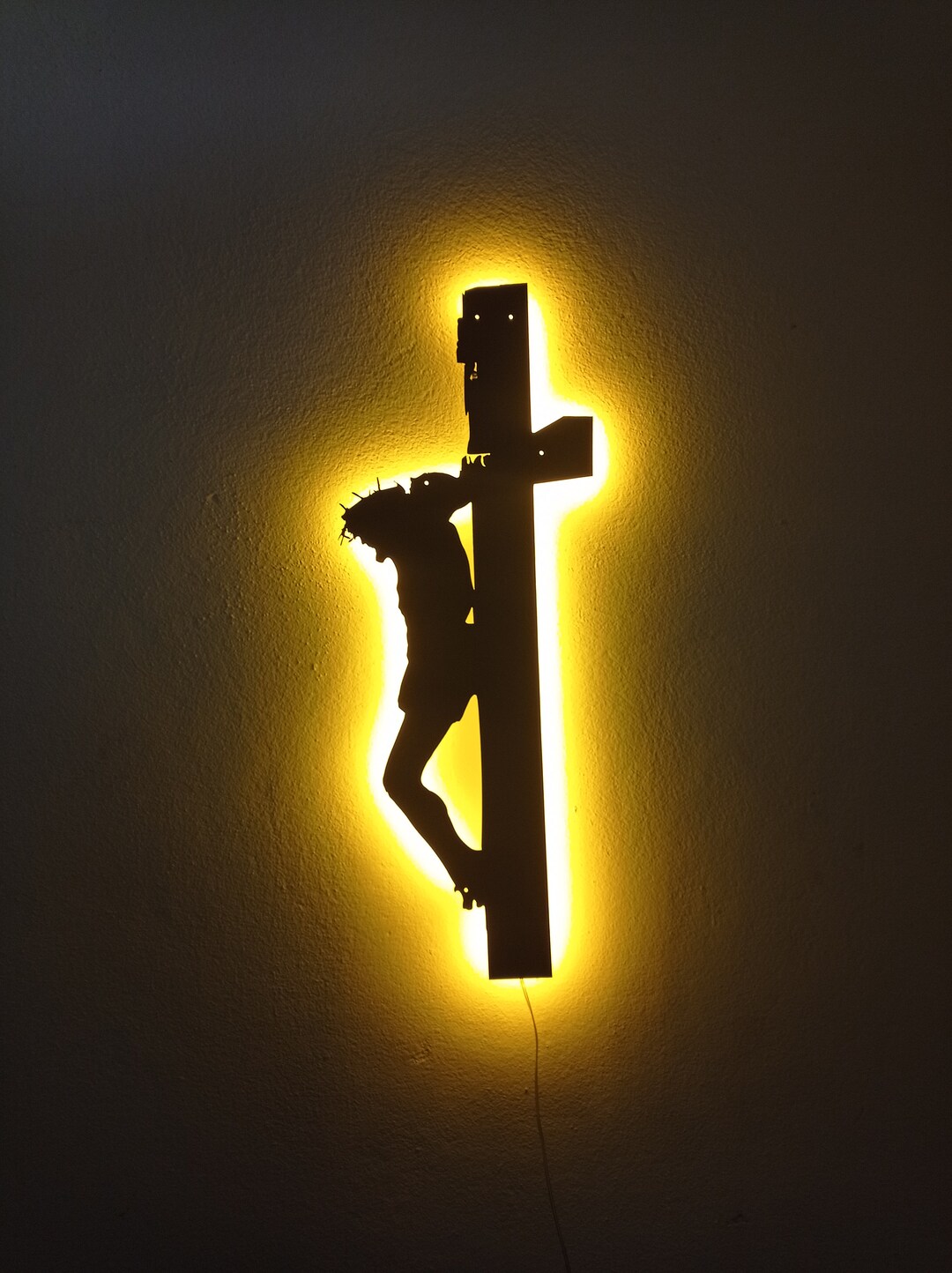 Messiah, LED Metal Wall Art, Messiah the Savior, Wall Decor, Cross Led ...