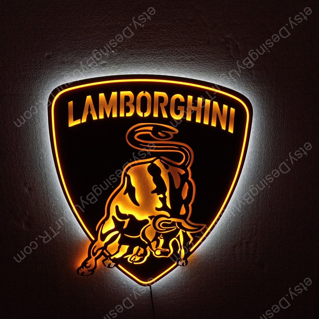 Lamborghini, Neon Led Steel Handmade Decor, Steel Car Decor ...