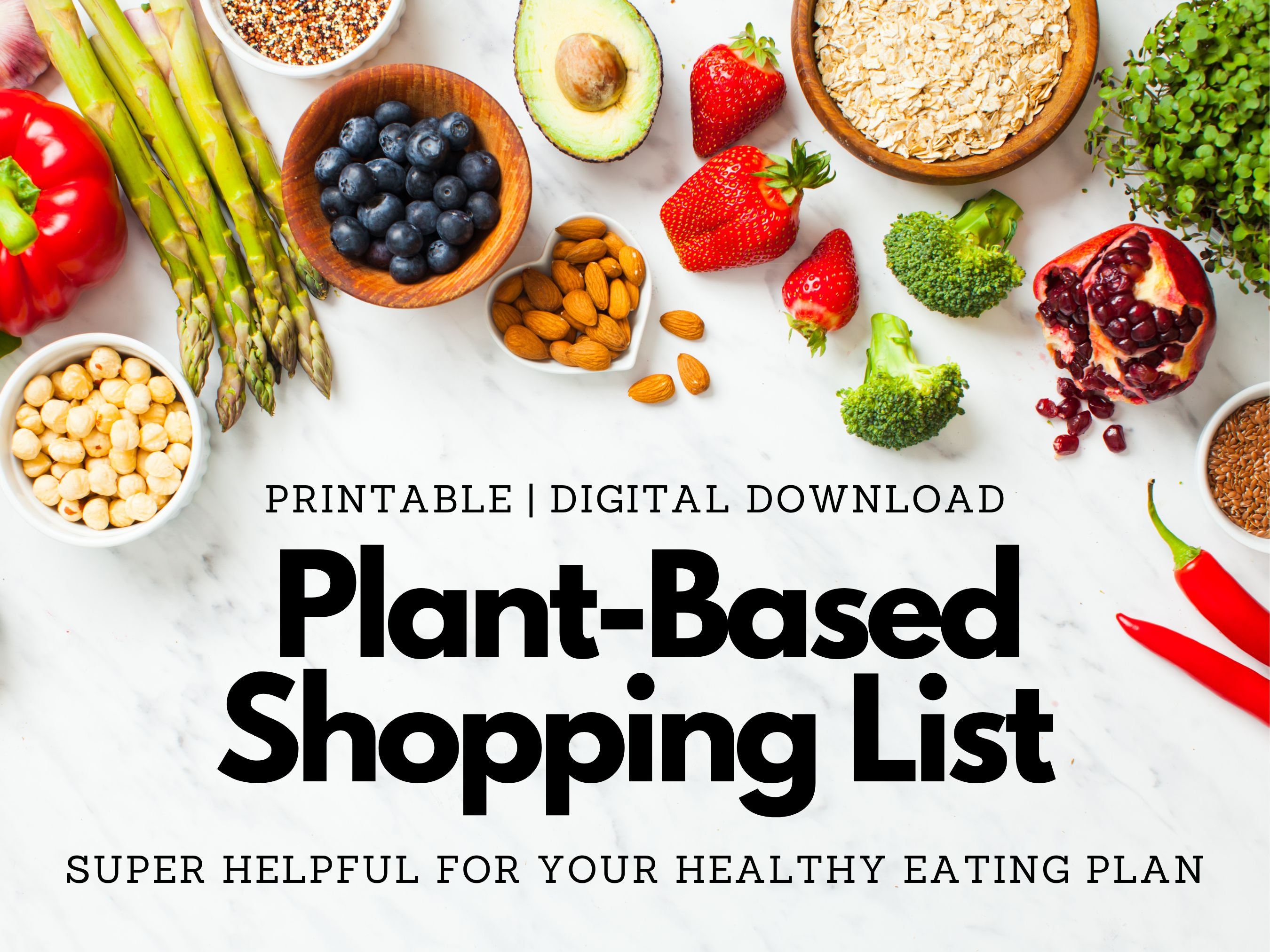 Plant-based Shopping List Grocery Shopping List Vegetarian Shopping ...