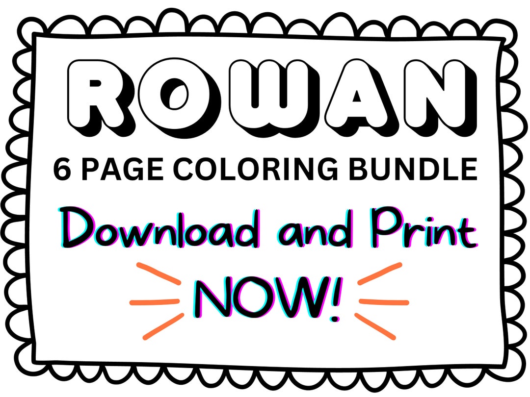 Rowan Coloring Page Printable Name Coloring Page, Custom Coloring ...