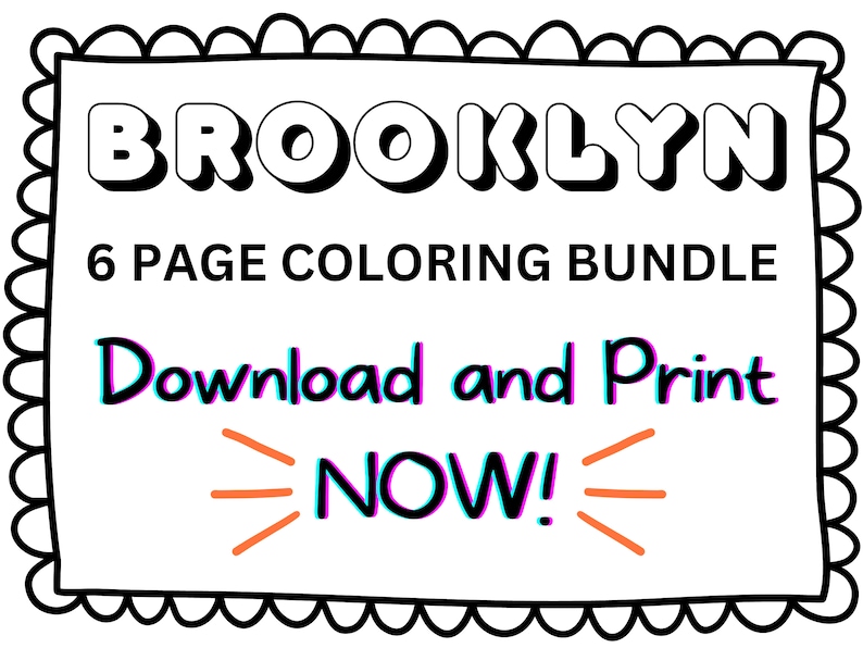 Brooklyn Coloring Page Printable Name Coloring Page - Etsy