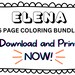 Elena Coloring Page Printable Name Coloring Page, Custom Coloring ...