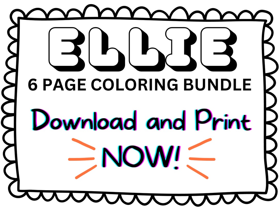 Ellie Coloring Page Printable Name Coloring Page, Custom Coloring ...