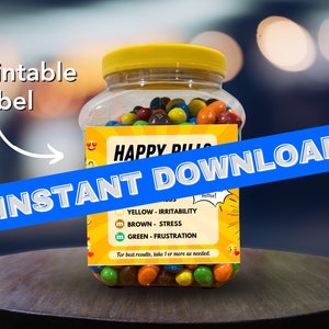 Happy Pills Printable Label | Instant Download | Easy Gift - Etsy