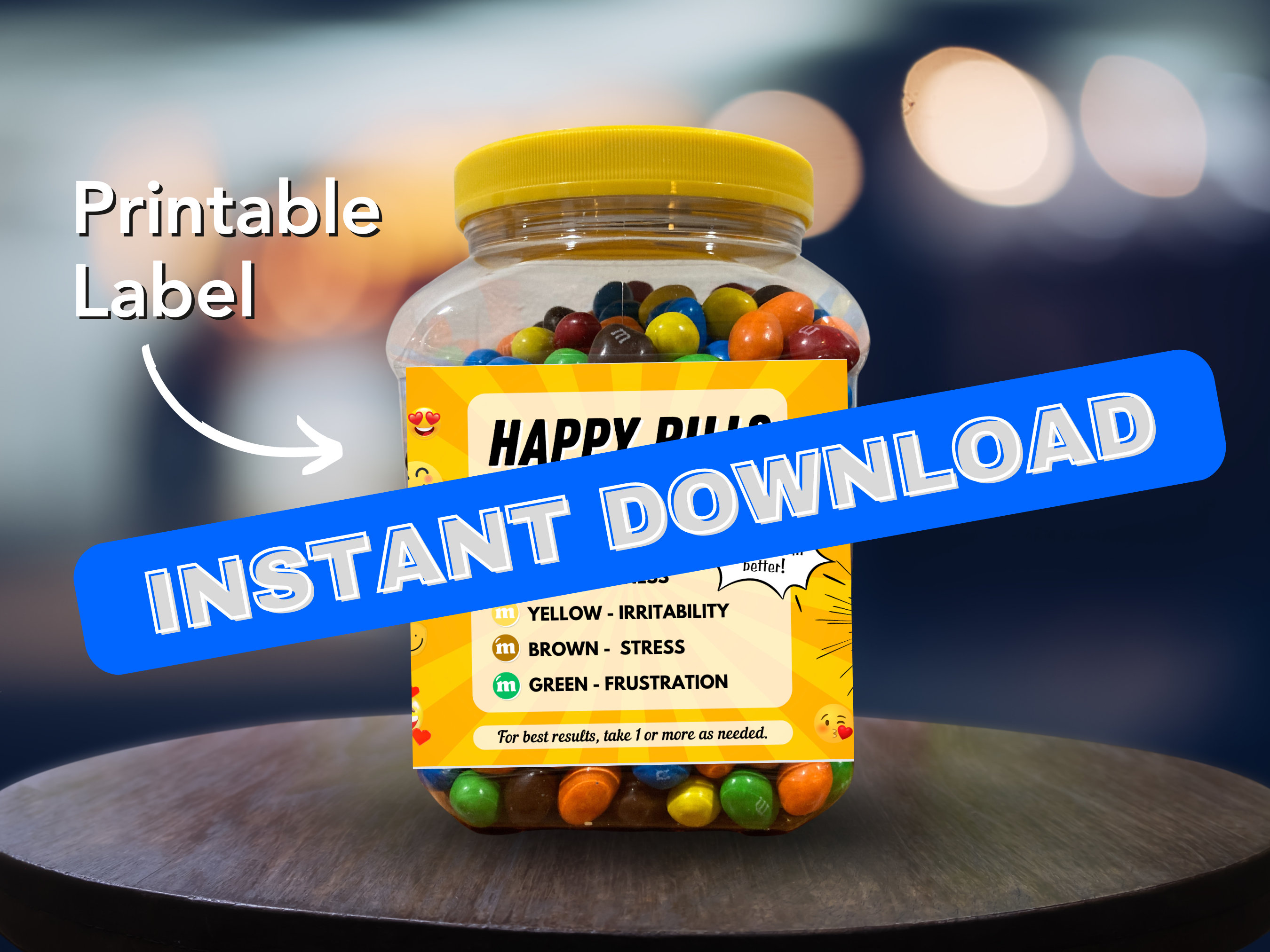 Happy Pills Printable Label | Instant Download | Easy Gift - Etsy