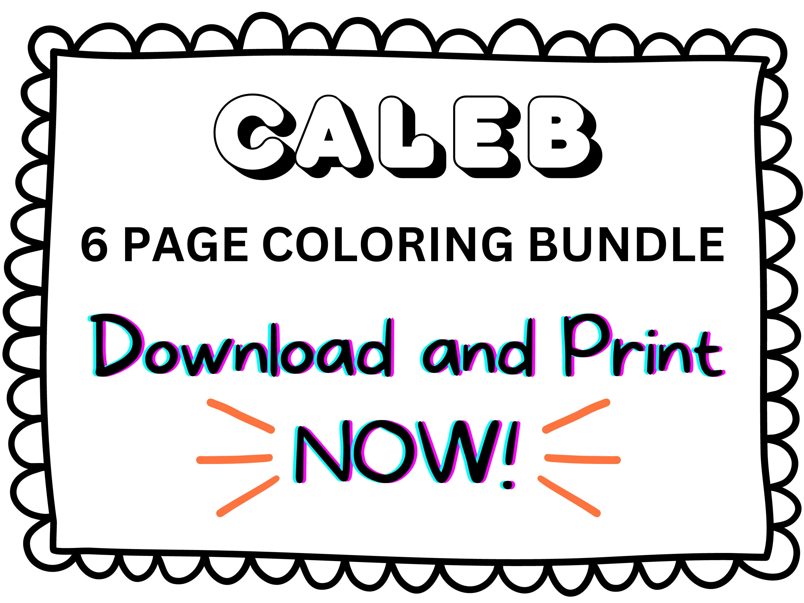 Caleb Coloring Page Printable Name Coloring Page, Custom Coloring ...