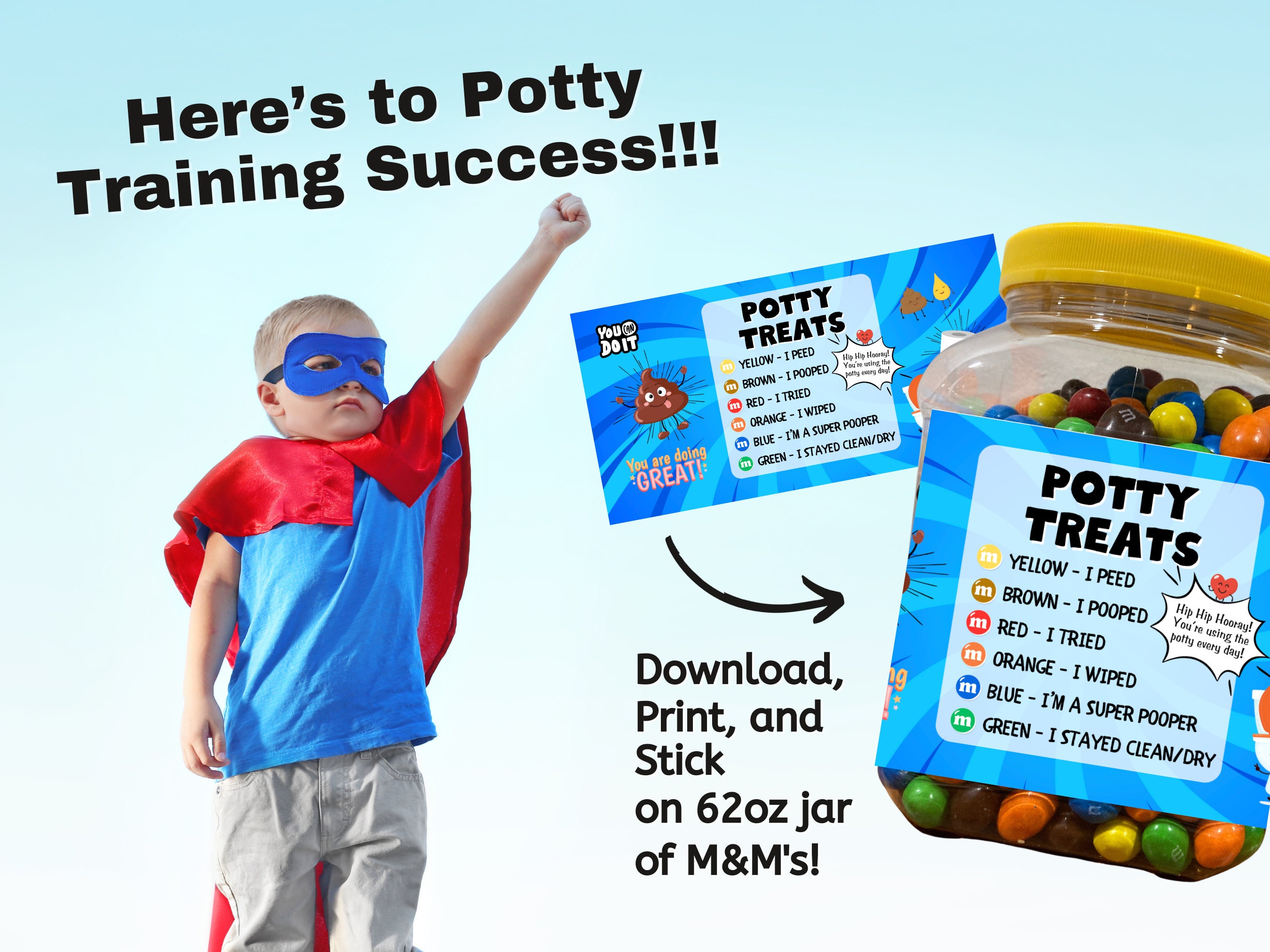 Potty Treats | Potty Training Success | Printable Label | Toilet ...