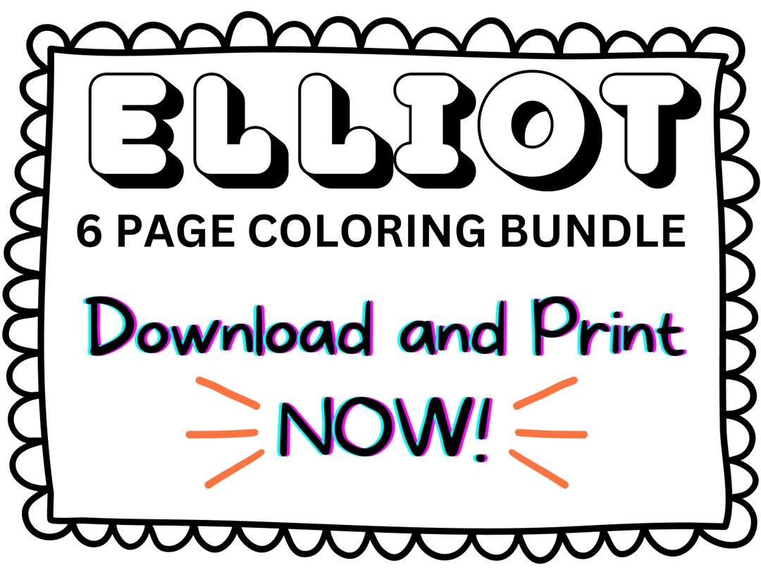 Elliot Coloring Page Printable Name Coloring Page, Custom Coloring ...