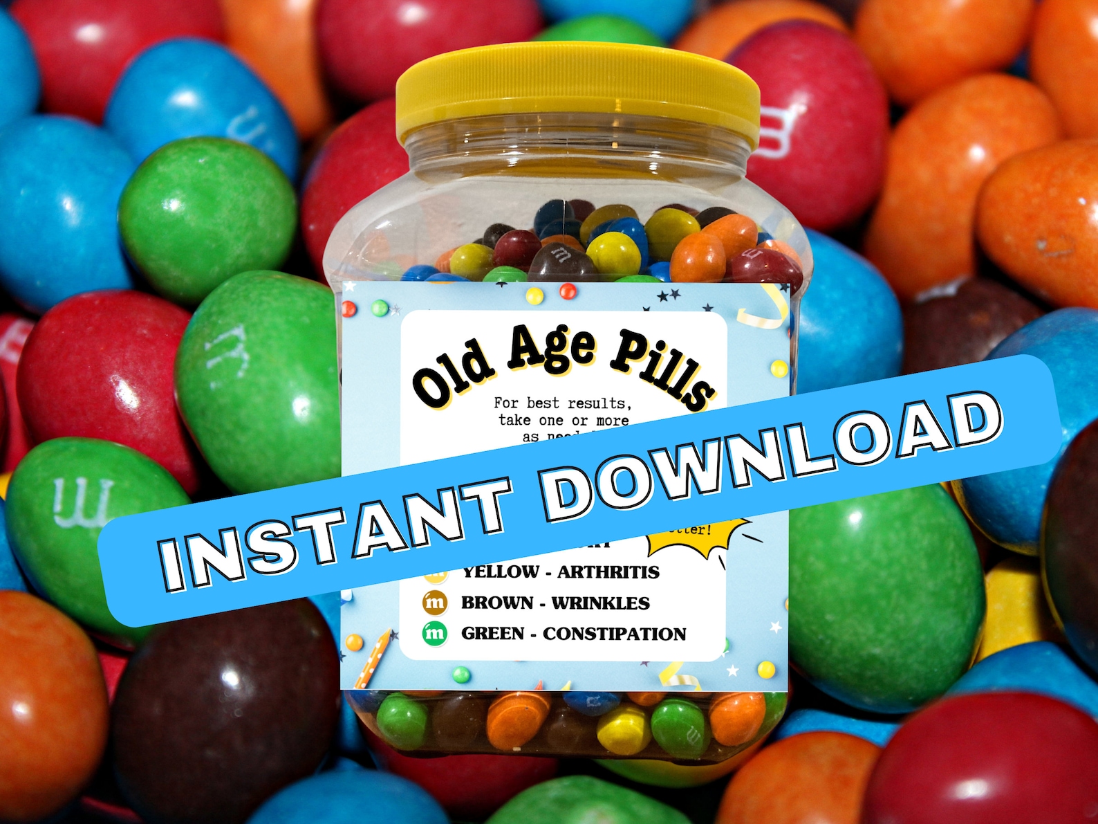 DIY Birthday Gift | Over the Hill Gift | Old Age Pills Label | Old Age ...