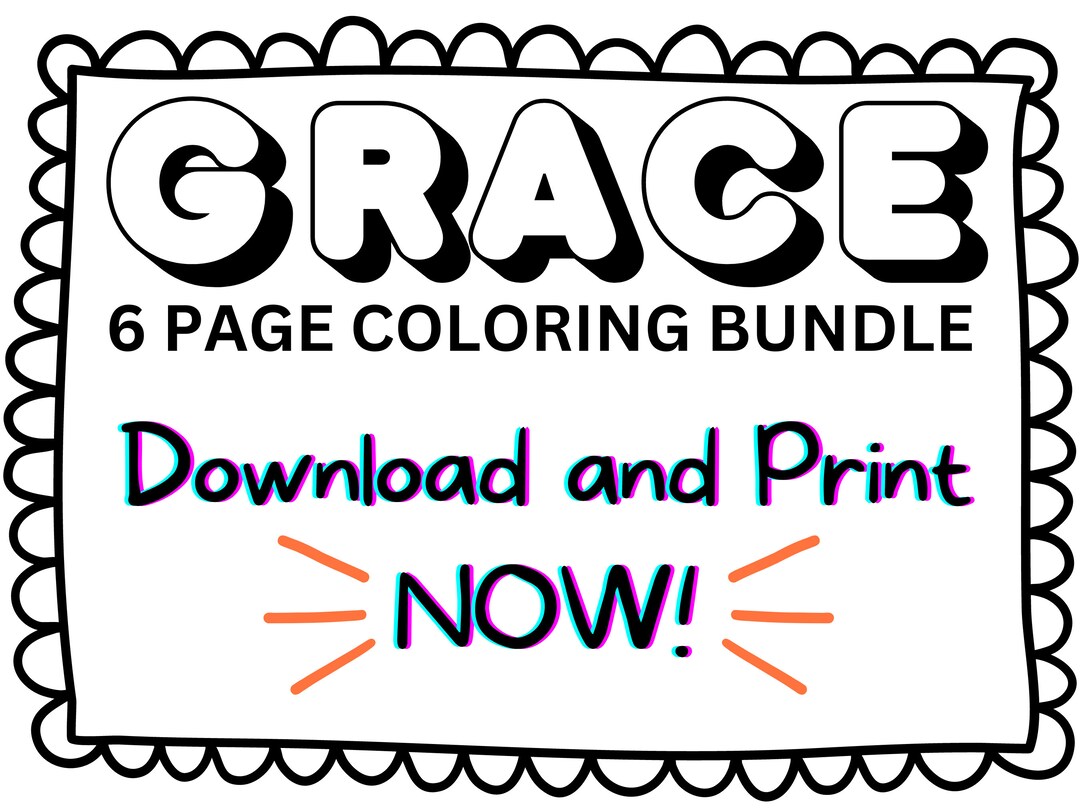 Grace Coloring Page Printable Name Coloring Page, Custom Coloring ...