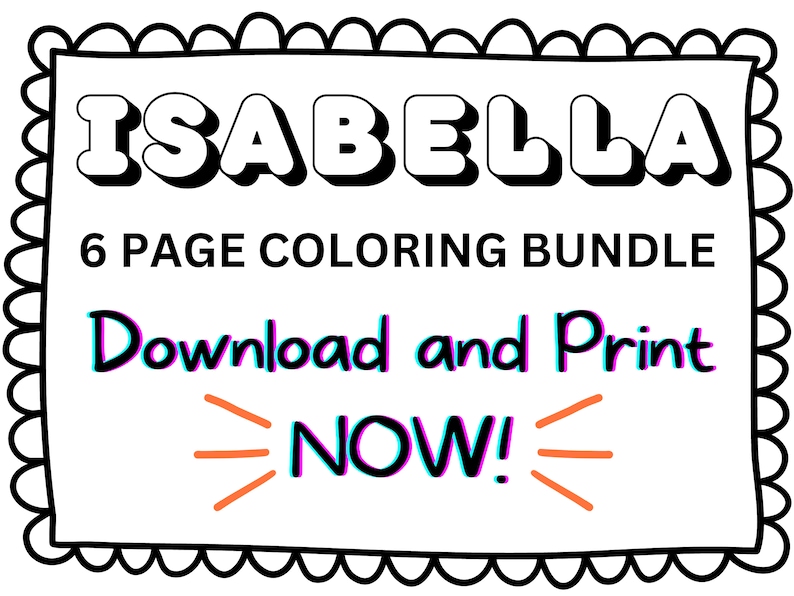 Isabella Coloring Page Printable Name Coloring Page - Etsy