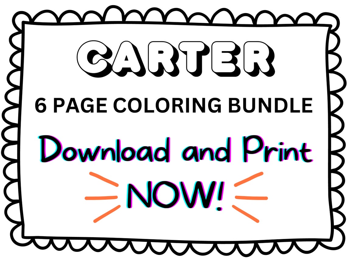 Carter Coloring Page Printable Name Coloring Page, Custom Coloring ...