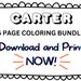 Carter Coloring Page Printable Name Coloring Page, Custom Coloring ...