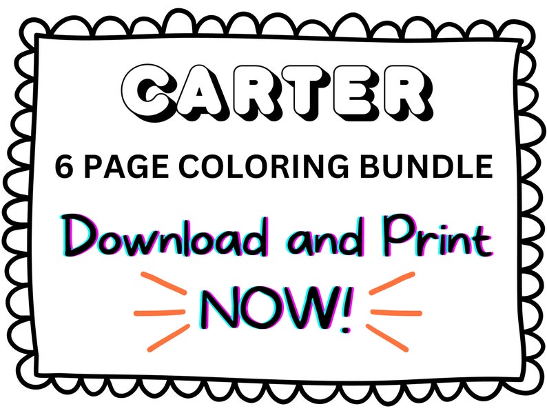 Carter Coloring Page Printable Name Coloring Page, Custom Coloring ...