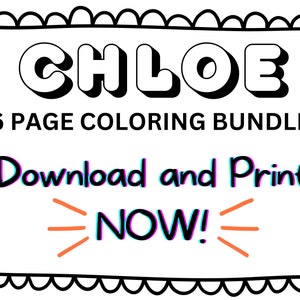 Chloe Coloring Page Printable Name Coloring Page, Custom Coloring ...