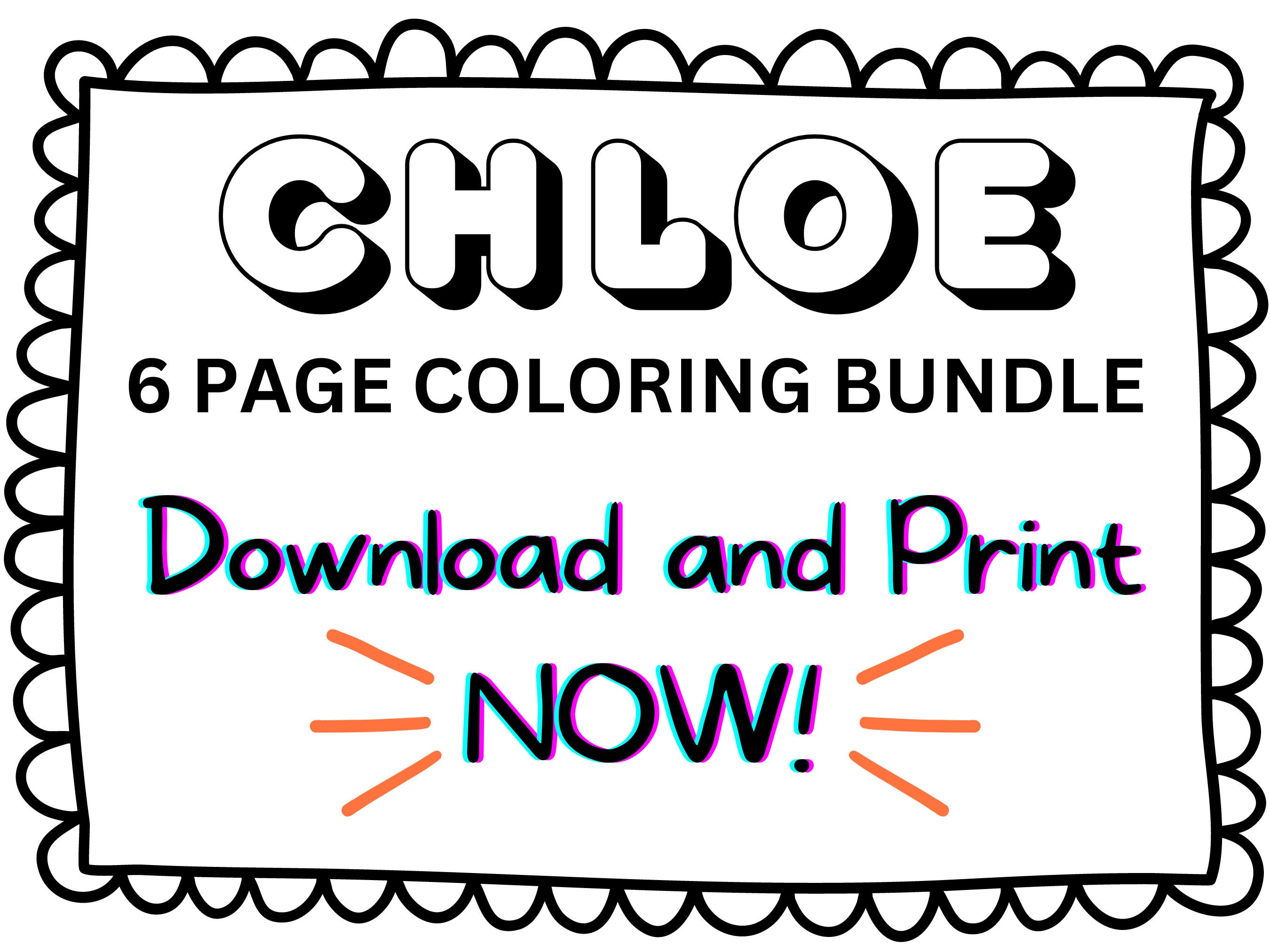 Chloe Coloring Page Printable Name Coloring Page, Custom Coloring ...