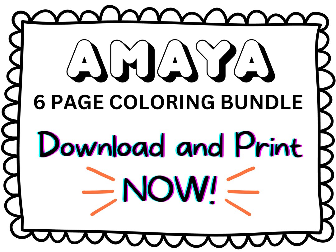 Amaya Coloring Page Printable Name Coloring Page, Custom Coloring ...