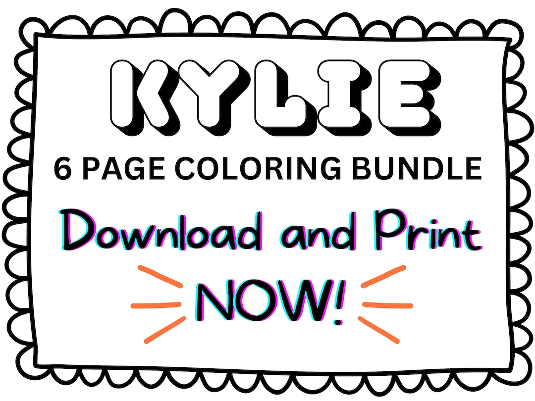 Kylie Coloring Page Printable Name Coloring Page Custom - Etsy Ireland