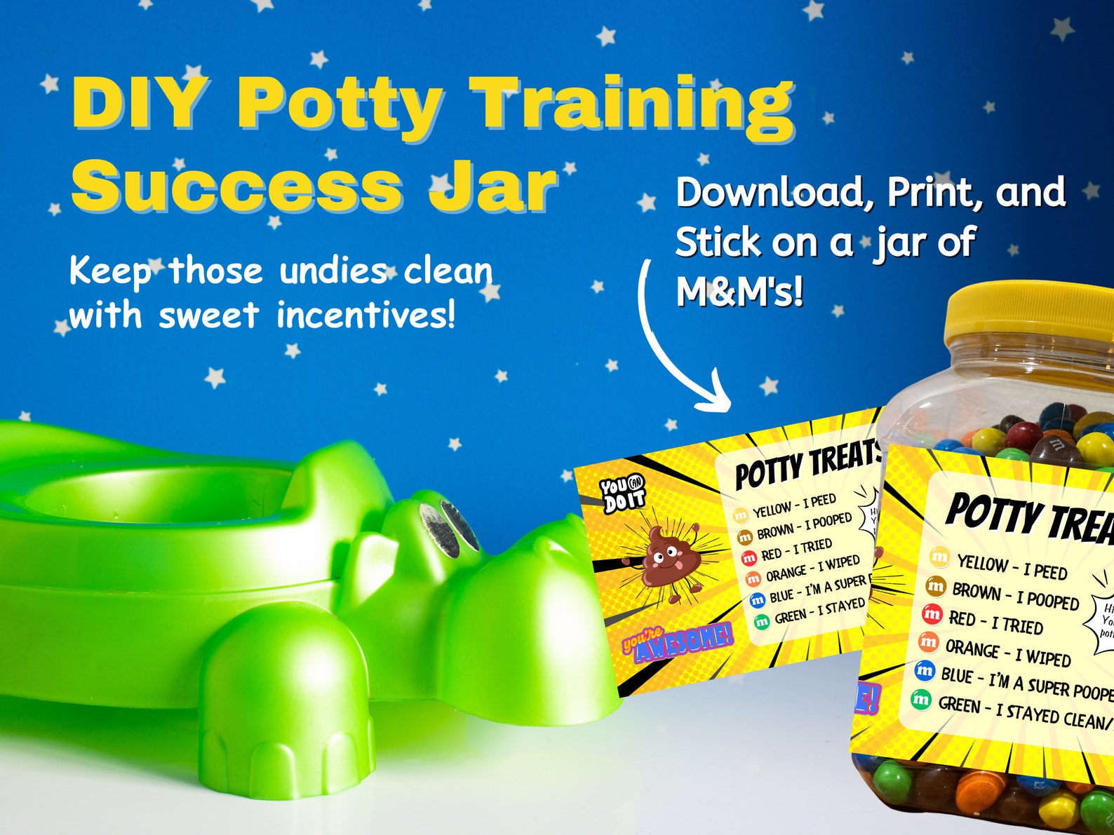 Toilet Training Treat Jar | Potty Training Rewards | Potty Treats ...
