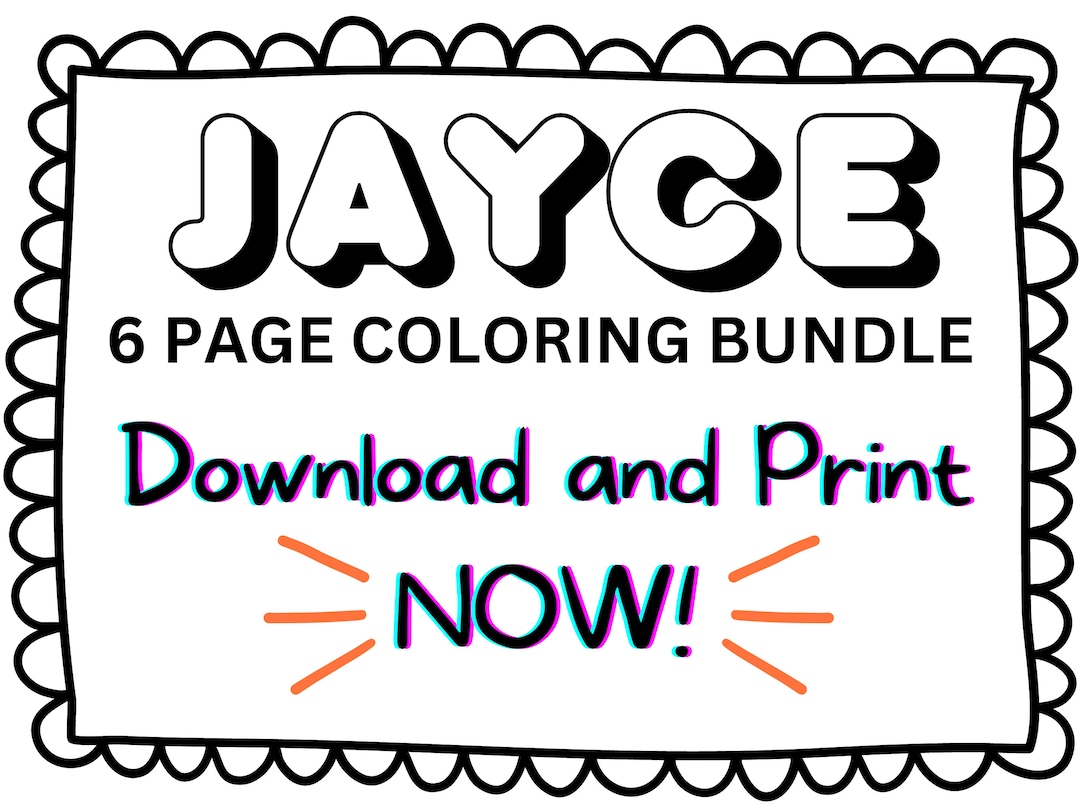 Jayce Coloring Page Printable Name Coloring Page Custom - Etsy