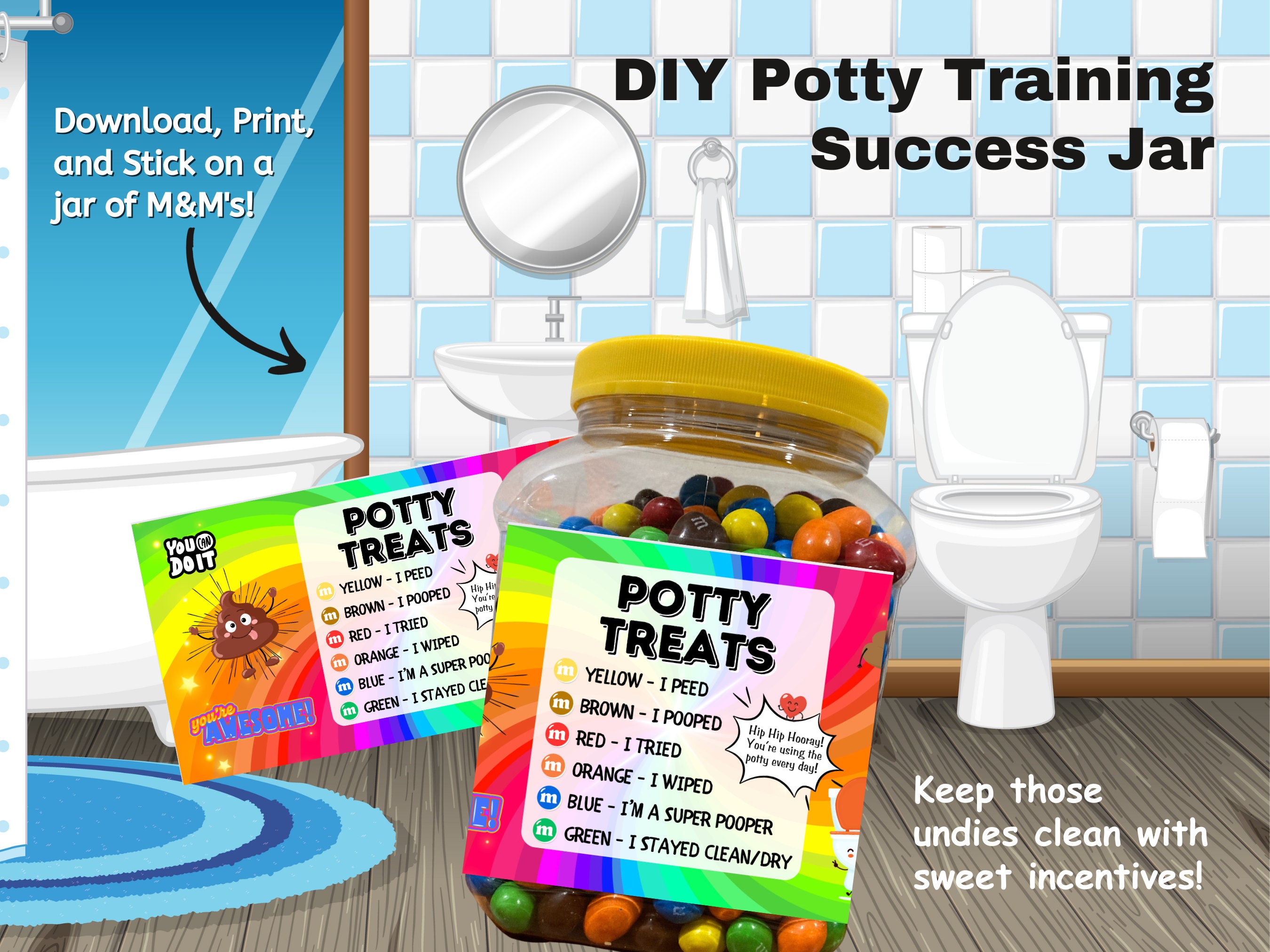 Potty Training | Toilet Training Treat Jar | Potty Treats | Potty ...