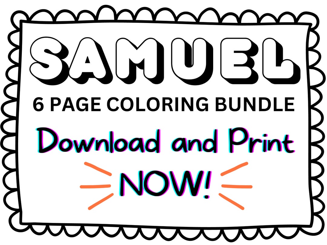 Samuel Coloring Page Printable Name Coloring Page, Custom Coloring ...