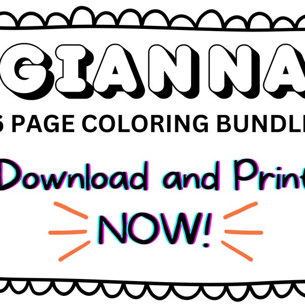 Gianna Coloring Page - Etsy Singapore