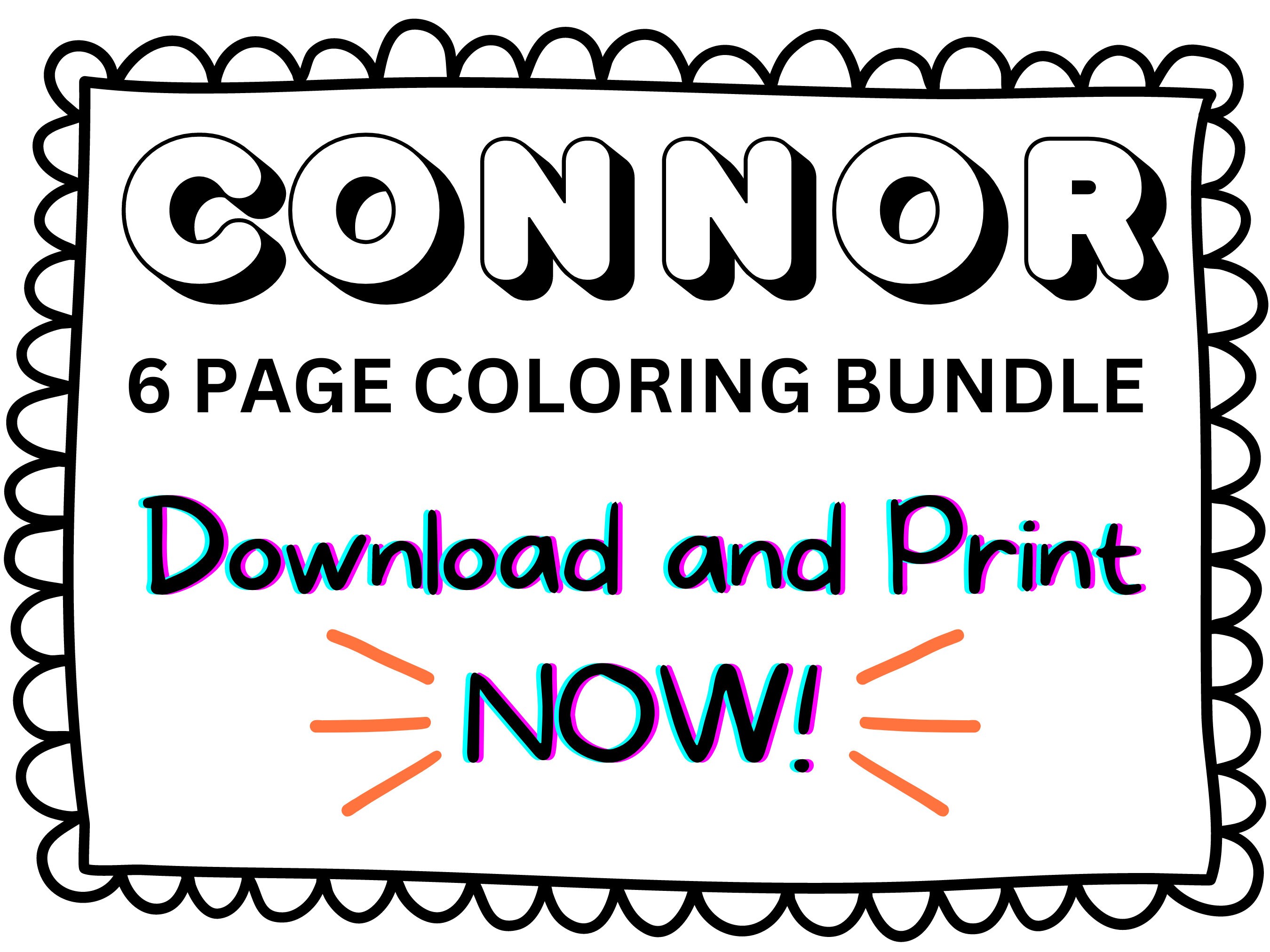 Connor Coloring Page Printable Name Coloring Page, Custom Coloring ...