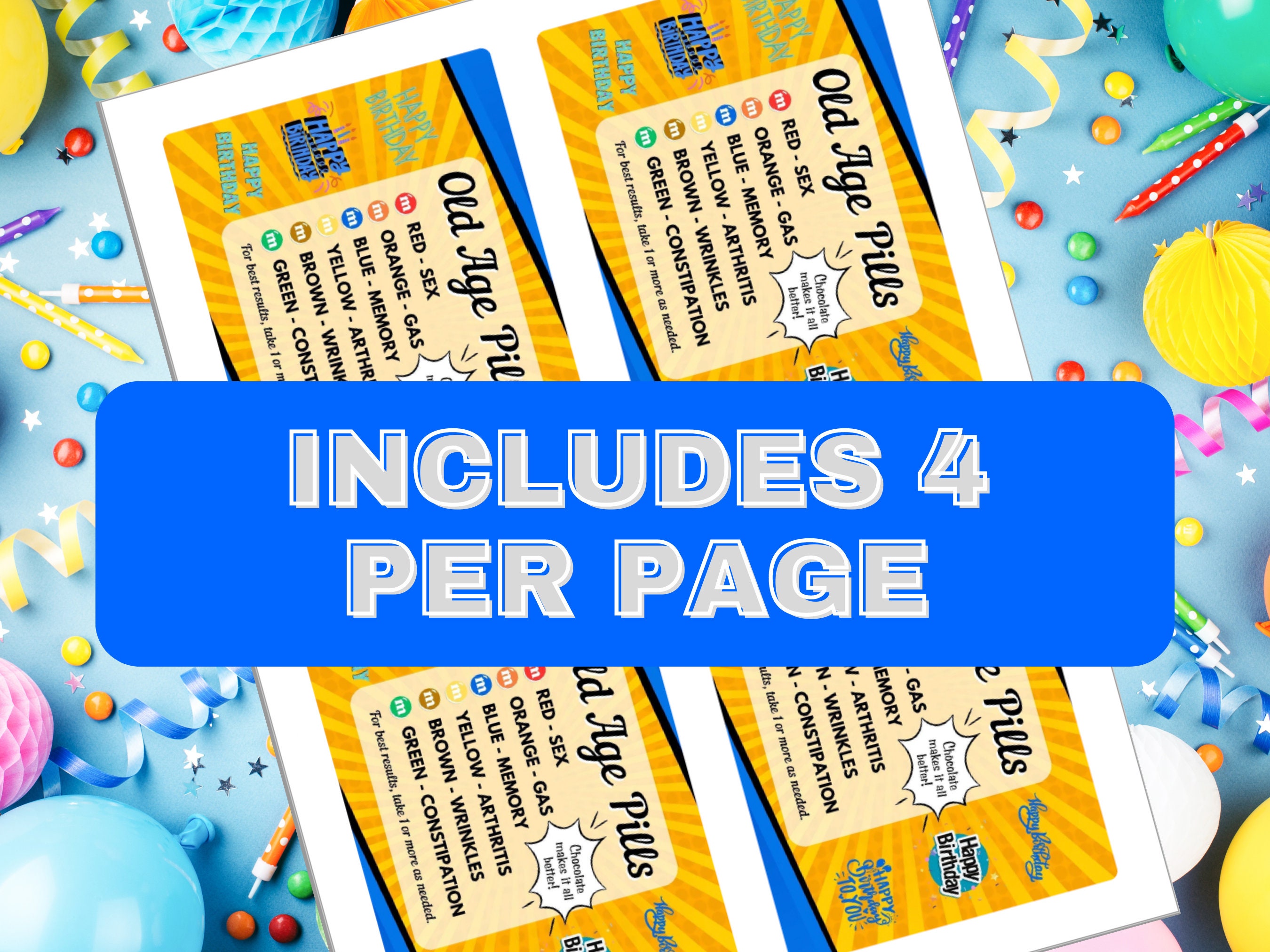 Old Age Pills | Printable Label | Over the Hill | Gag Gift | Funny Gift ...