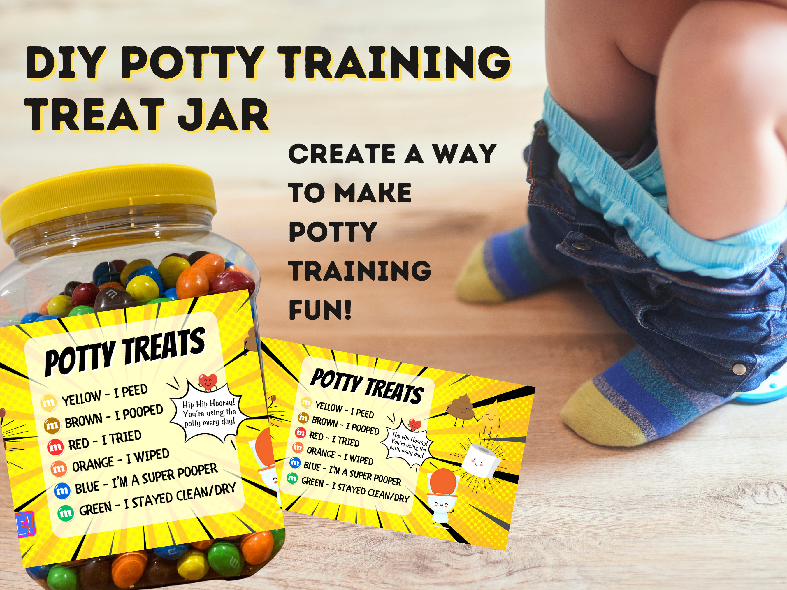 Toilet Training Treat Jar Potty Training Rewards Potty Treats Printable ...