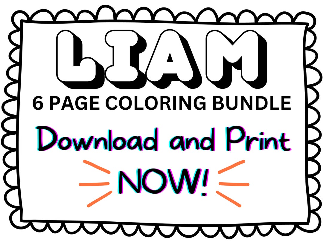 Liam Coloring Page Printable Name Coloring Page, Custom Coloring ...