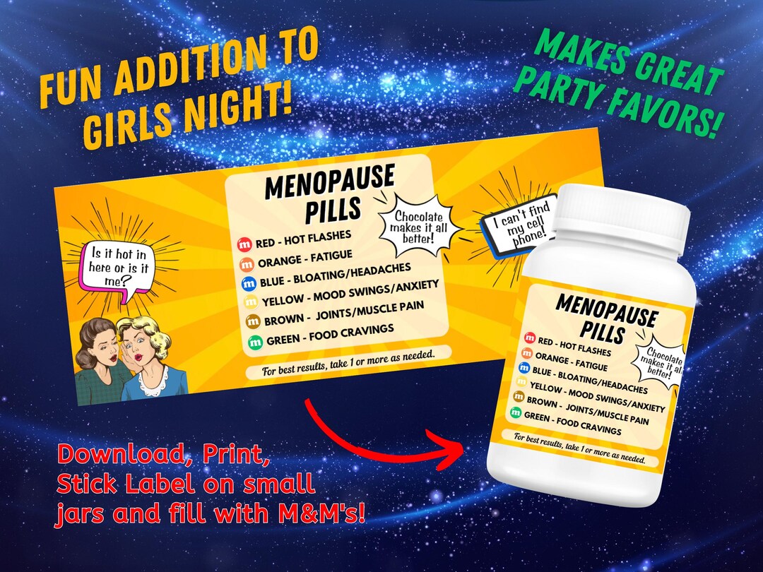 Menopause Pills Small Label | Party Favor | Girls Night | Funny Gag ...
