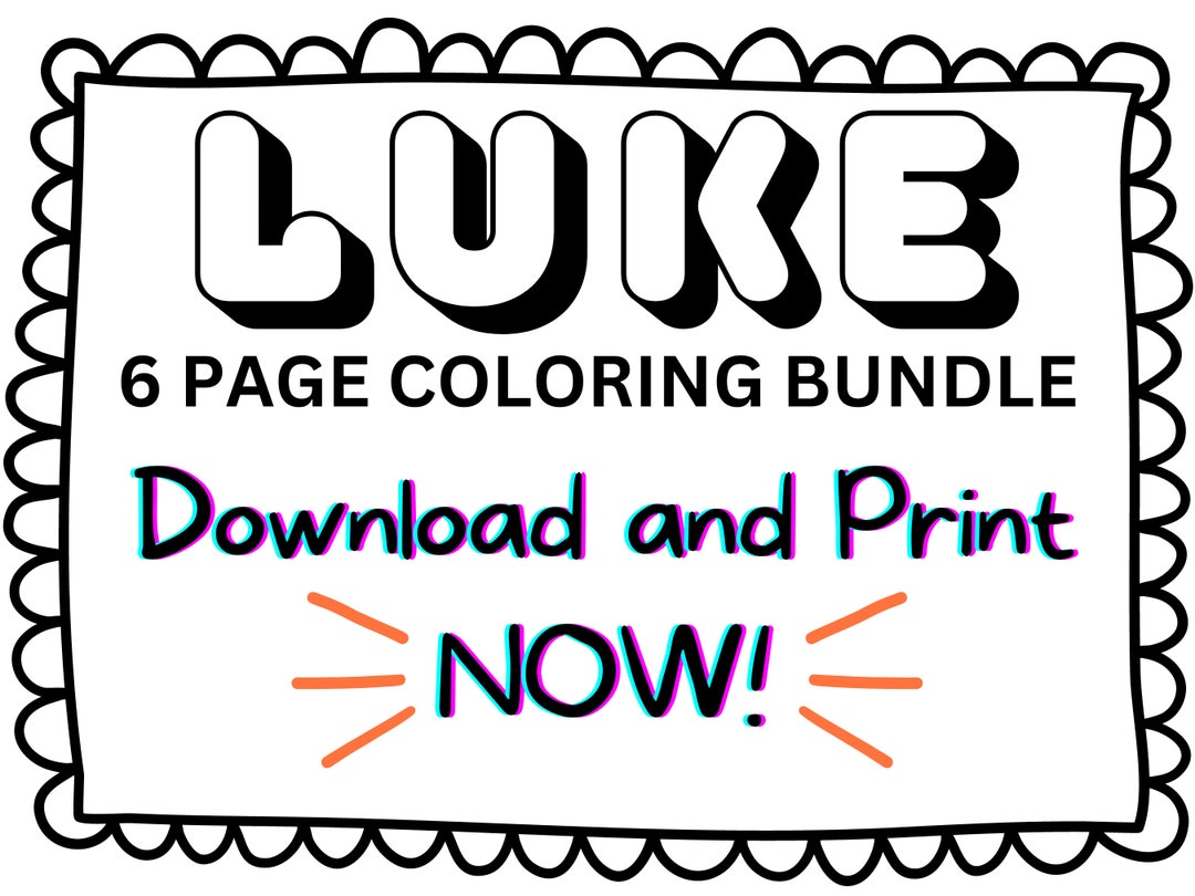 Luke Coloring Page Printable Name Coloring Page, Custom Coloring ...