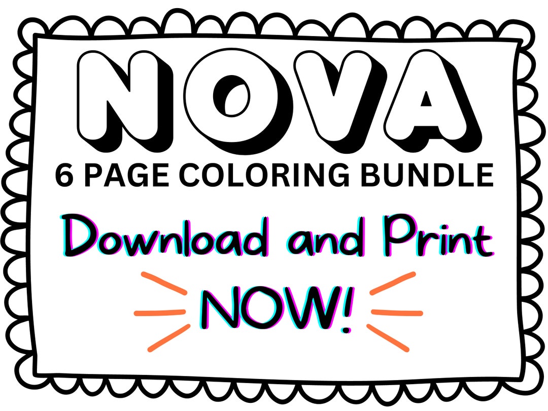 Nova Coloring Page Printable Name Coloring Page Custom - Etsy