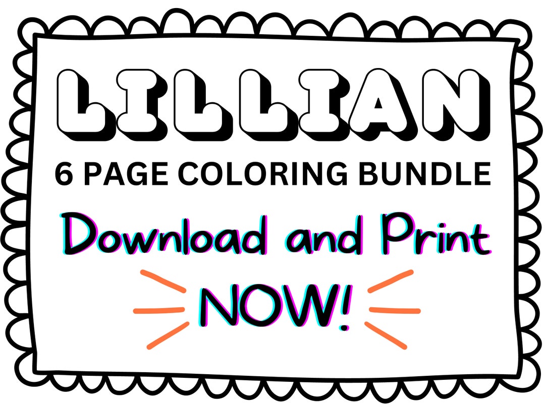 Lillian Coloring Page Printable Name Coloring Page, Custom Coloring ...
