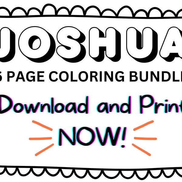 Joshua Coloring Page - Etsy