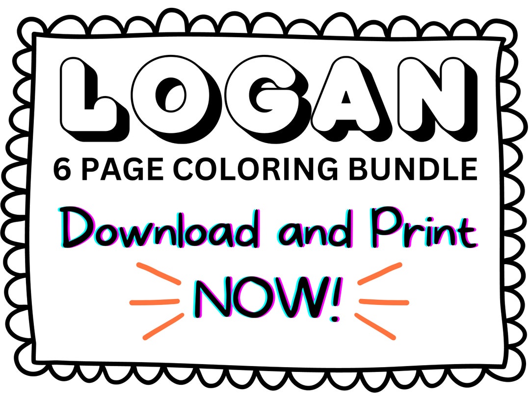 Logan Coloring Page Printable Name Coloring Page, Custom Coloring ...